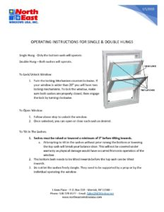SINGLE _ DOUBLE HUNG OPERATION INSTRUCTIONS - NORTHEAST WINDOWS USA